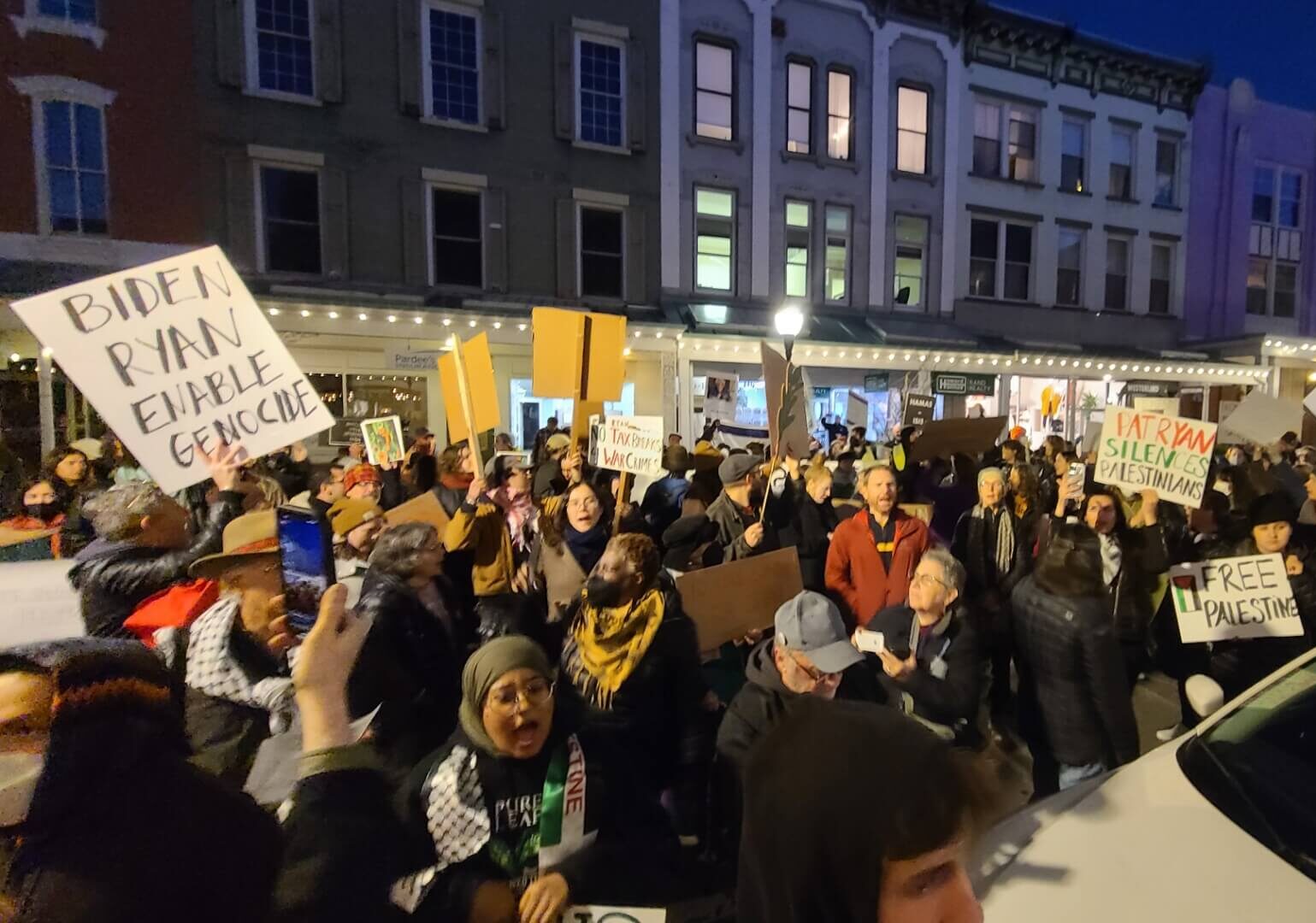 Hundreds protest outside Congressman Pat Ryan’s Kingston office ...